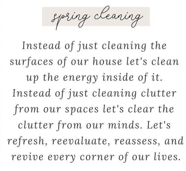 ‘A Late Spring Clean’ – Inspirational thoughts from everyday life